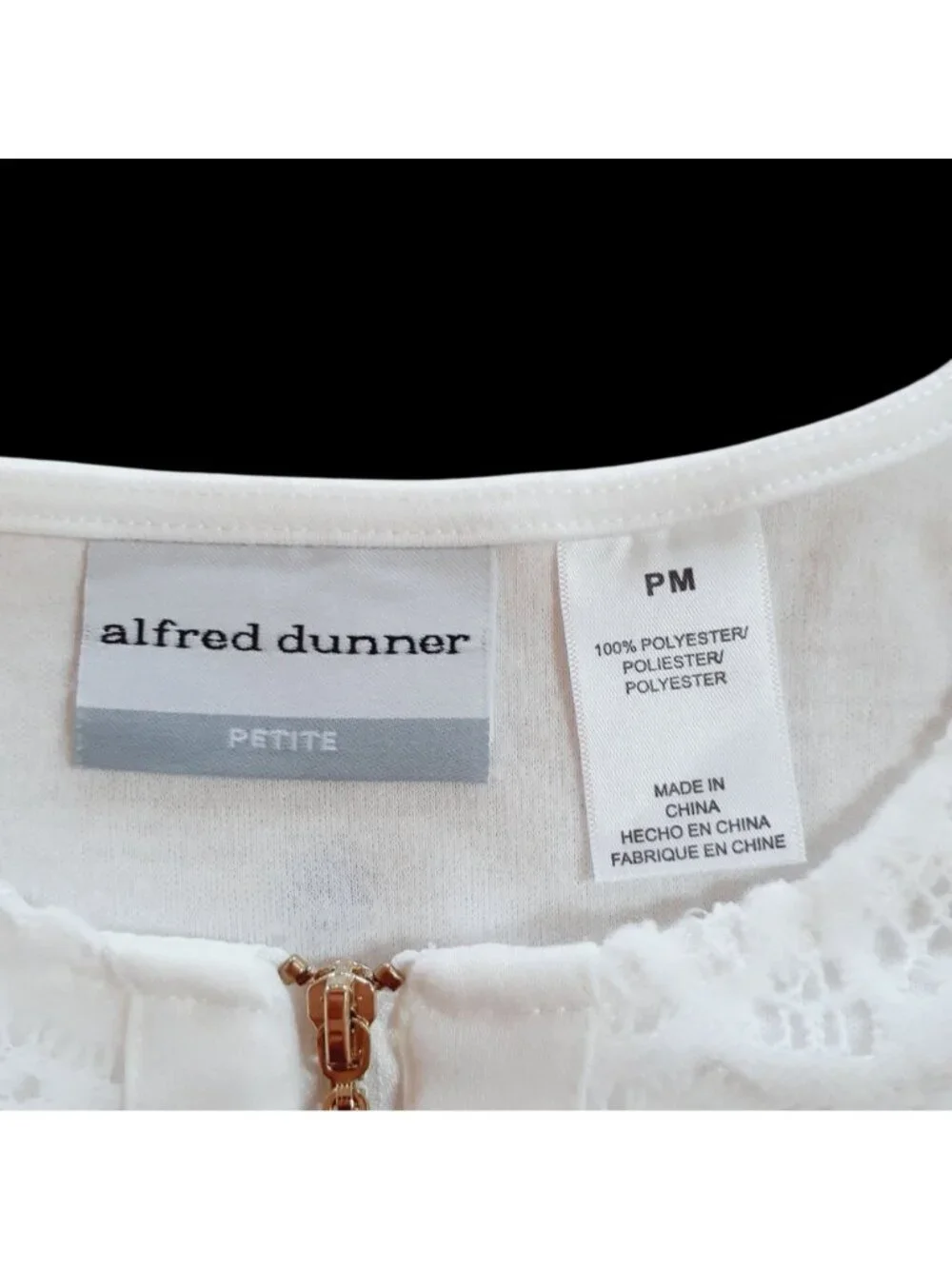 Alfred Dunner | Tops | Alfred Dunner Womens Blouse Pm White Total Lace ...